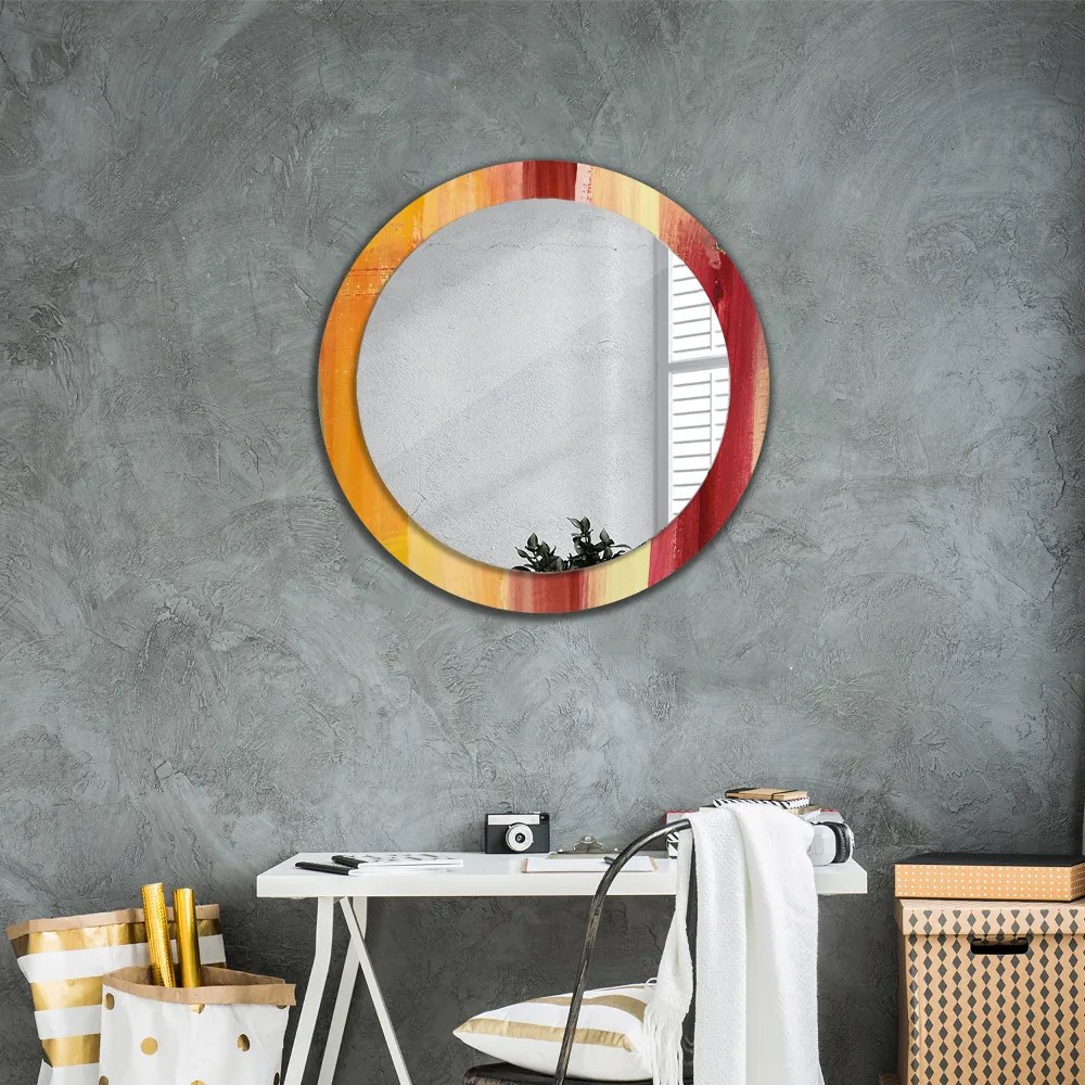 Kulaté zrcadlo tištěný rám Abstraktní obrázek fi 80 cm