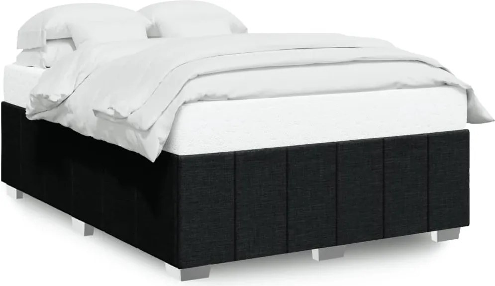 Rám postele bez matrace černý 140 x 190 cm textil 3284834