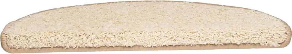 Schodové rohože 10 ks 65 x 21 x 4 cm krémové, půlkulaté, velké 149807