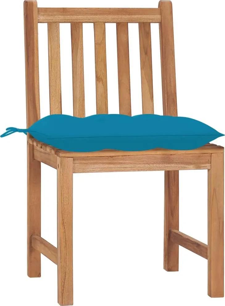 vidaXL Zahradní židle 6 ks s poduškami masivní teak [3073134] Barva: Šedá