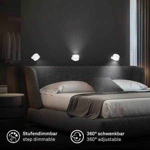 Briloner 3896016 - LED Stm nab nástěnné svTARI LED/1,6W/5V 1500 mAh bílá