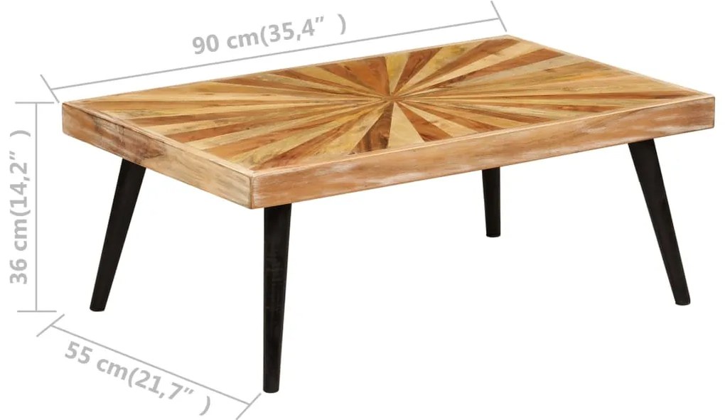 Konferenční stolek masivní mangovníkové dřevo 90 x 55 x 36 cm - Default Title