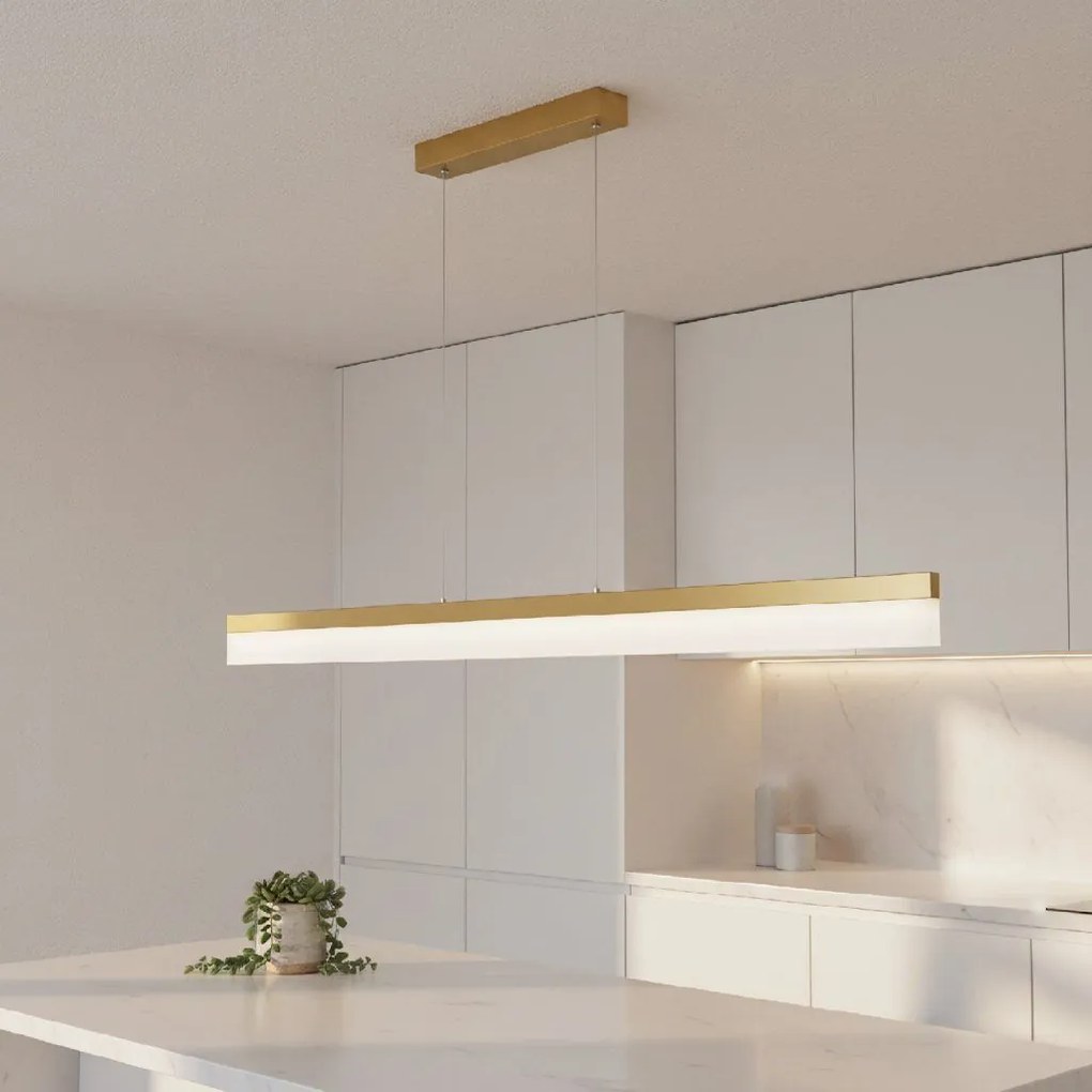 Toolight Toolight, LED stropní svítidlo 120cm, APP1694-CP, zlatá matná, OSW-07891
