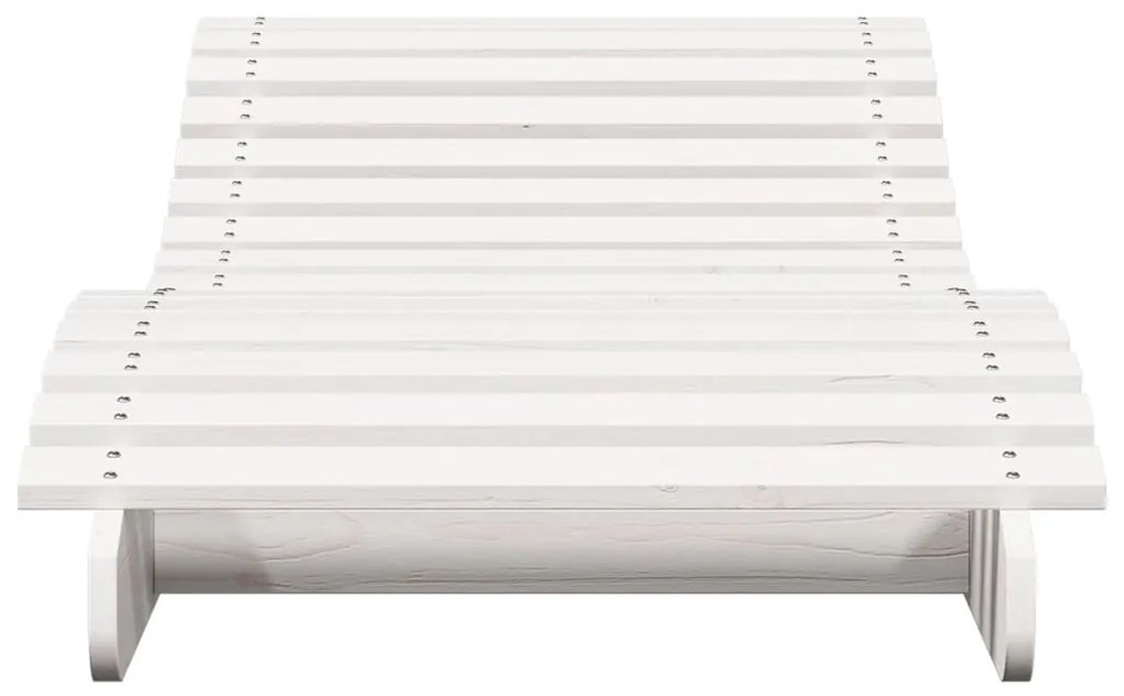 Zahradní lehátko bílé 205 x 70 x 31,5 cm masivní borové dřevo - Default Title