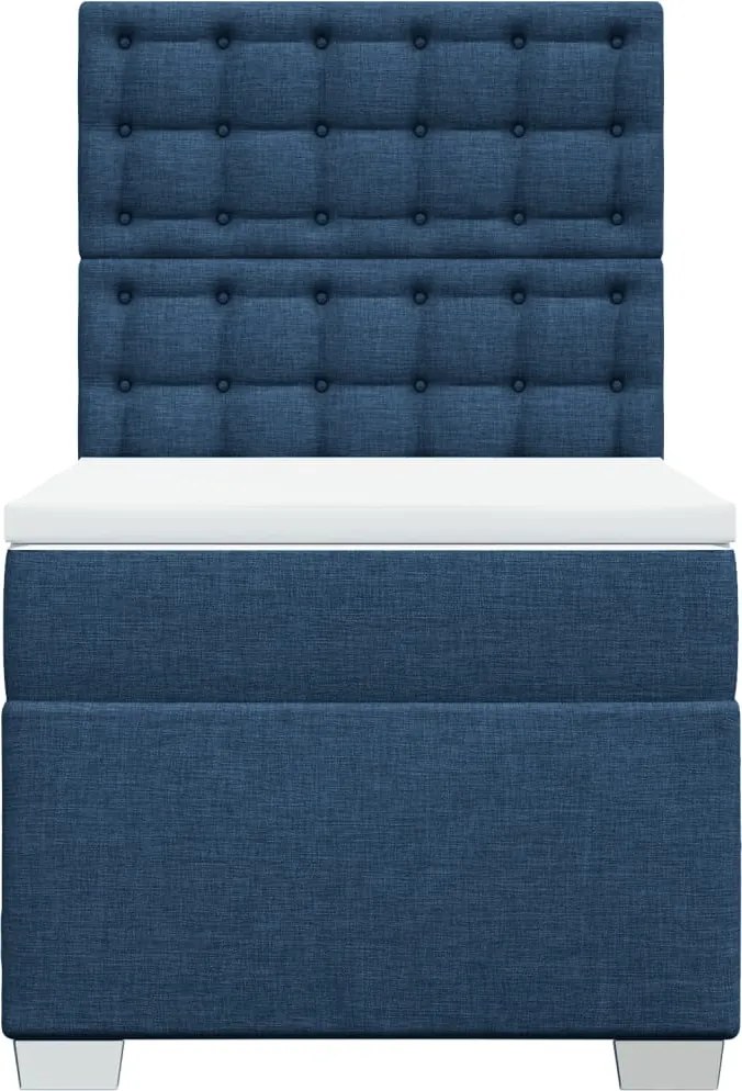 Box spring postel s matrací modrá 100 x 200 cm textil 3290419