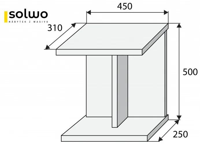 Solwo Design Noční stolek UNICO Dřevo a odstín oleje: BUK Cink - Olej odstín BO104