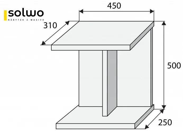 Solwo Design Noční stolek UNICO Dřevo a odstín oleje: DUB Cink - Olej odstín DO203