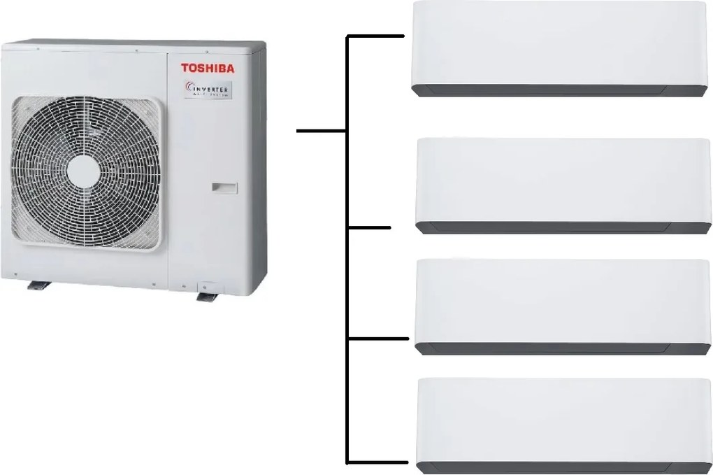 Klimatizace Toshiba Shorai Curve white 1+4 ( 2,5kW + 2,5kW + 2,5kW + 2,5kW ) Multi-split R32