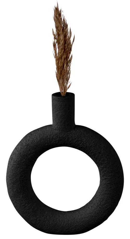 Váza kulatá ve tvaru prstenu Ring černá Present Time