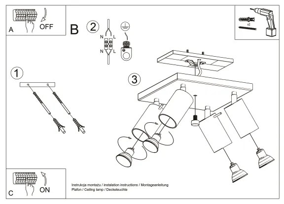 Brilagi - LED Bodové svítidlo ASMUS 4xGU10/7W/230V černá