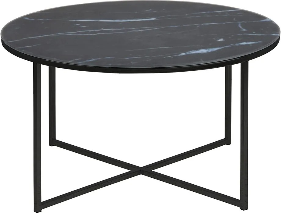 Design Scandinavia Konferenční stolek kulatý Alma, 80 cm, černá