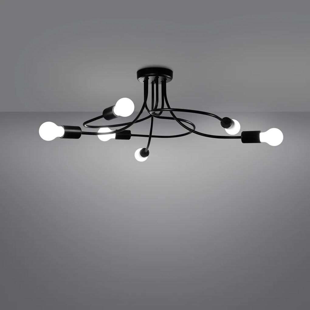 Sollux Lighting Lustr LEVAR 6 černý