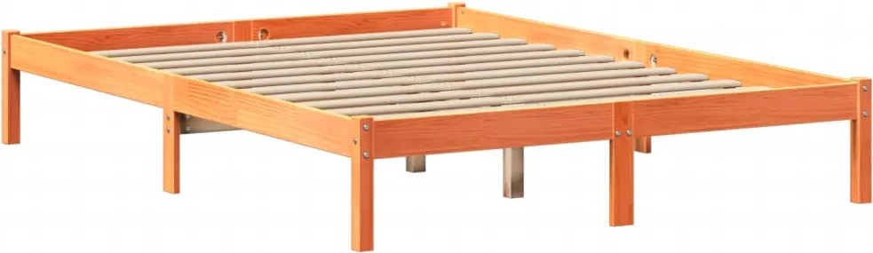 Postel s knihovnou bez matrace 135 x 190 cm masivní borovice 3321551