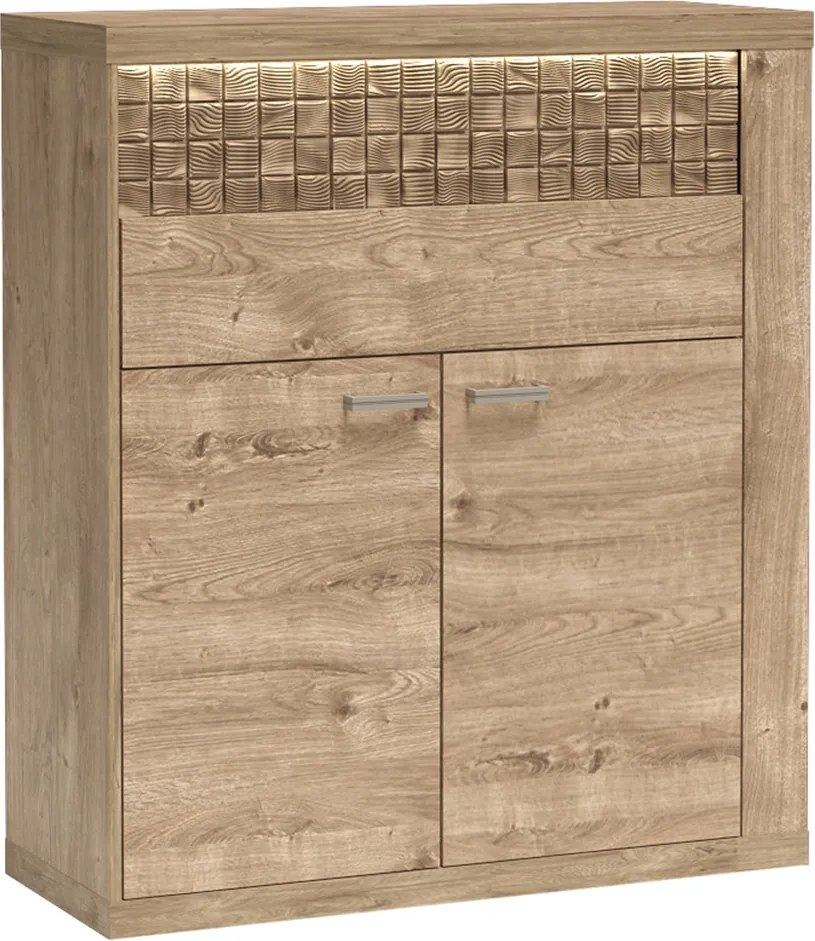 NATURAL | komoda N6 se zásuvkami a policí | 120 cm | dub ribbeck
