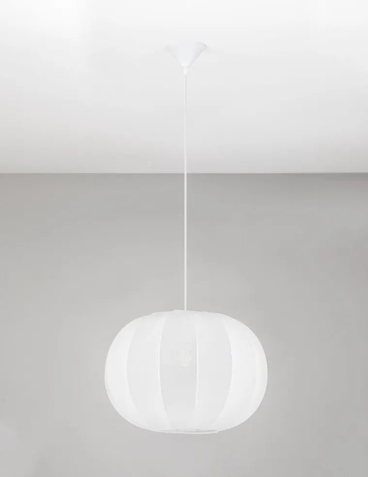 Matně bílé látkové závěsné svítidlo ø 50 cm Delina – Nova Luce