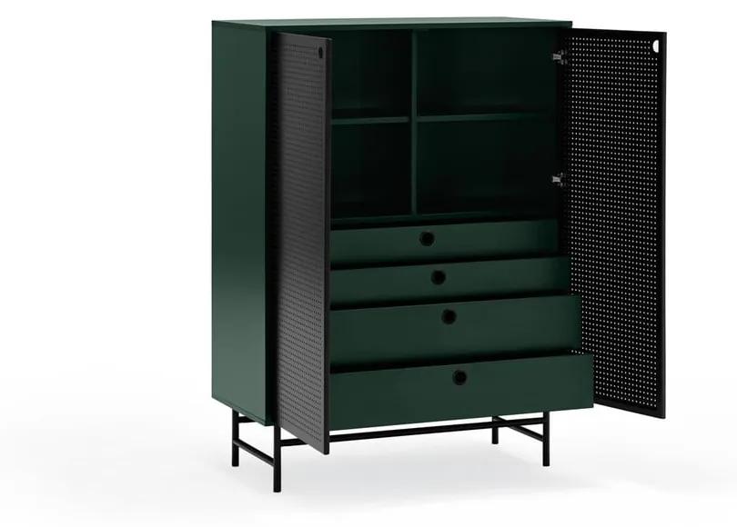 Černo-zelená skříňka 93x130 cm Punto - Teulat