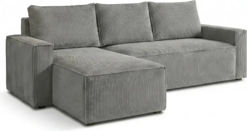 Rohová rozkládací sedací souprava do L BELLEZA, 232 cm, s úložným prostorem Roh pohovky: Levý roh, Barva látky Poso: Světle šedá (Poso 55)