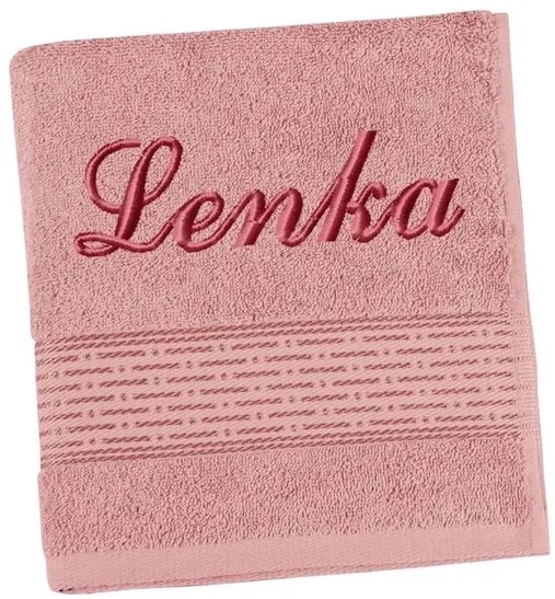 Bellatex Froté ručník proužek s výšivkou jména 50x100 cm burgundy