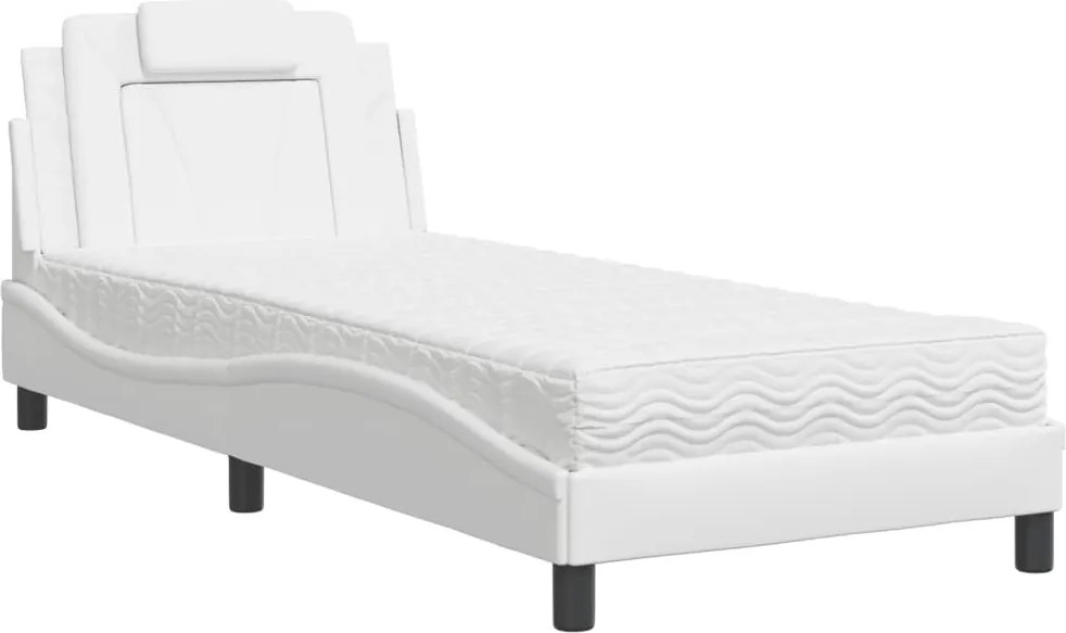Postel Viana s matrací bílá 90 x 200 cm umělá kůže 3208769
