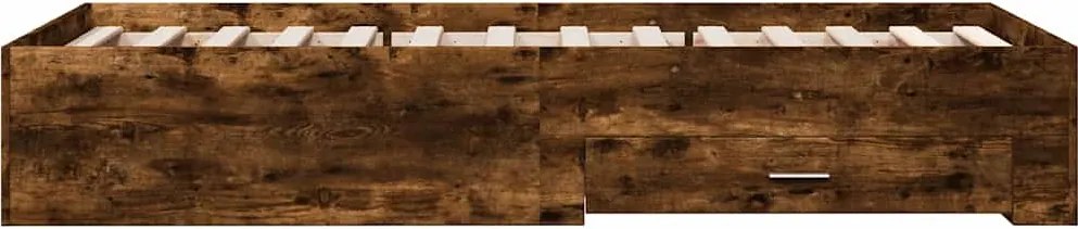 Rám postele se zásuvkami kouřový dub 90x200 cm kompozitní dřevo 3280430