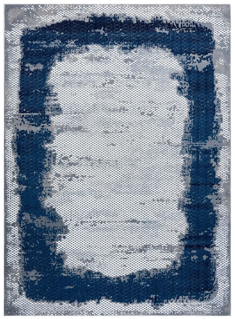 Dywany Łuszczów, Kusový koberec Core A004 Frame blue/grey, 160x220, modrá, chodba / předsíň