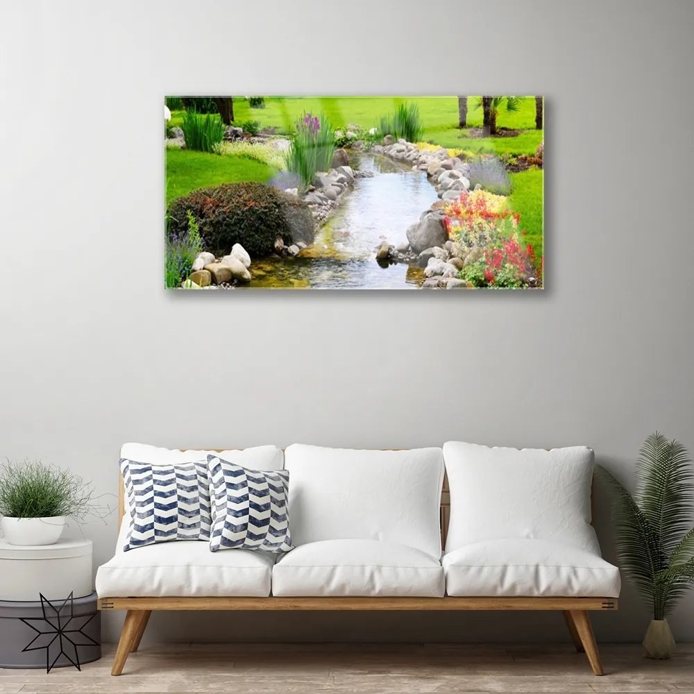 akrylový obraz Zahrada Jezero Příroda 100x50 cm