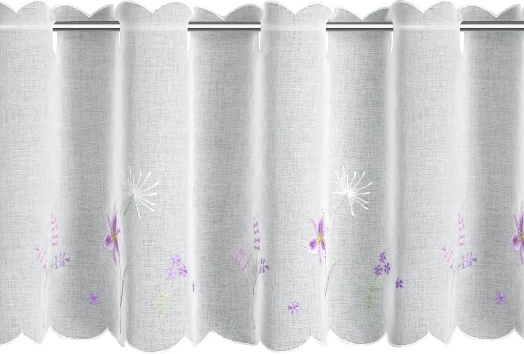 KRÁTKÁ ZÁCLONA NA POUTKÁCH INESA 150X40 CM KVĚTY