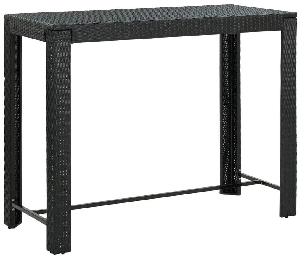 45877 vidaXL Zahradní barový stůl černý 140,5 x 60,5 x 110,5 cm polyratan