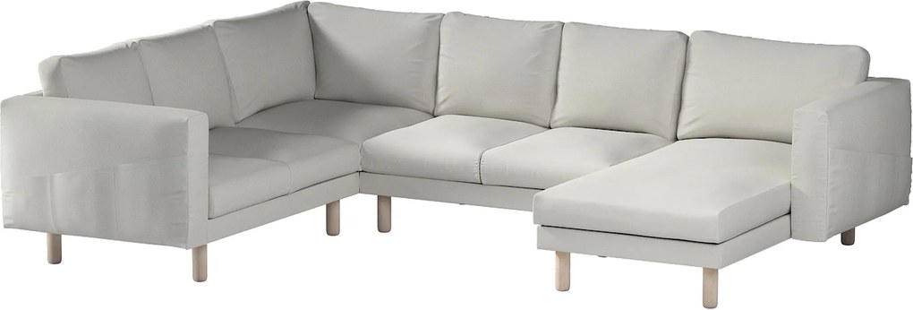 Potah na pohovku IKEA Norsborg rohová, 5-místná se šezlongem barva šedá látka lesklé, pletený vzor, sametová
