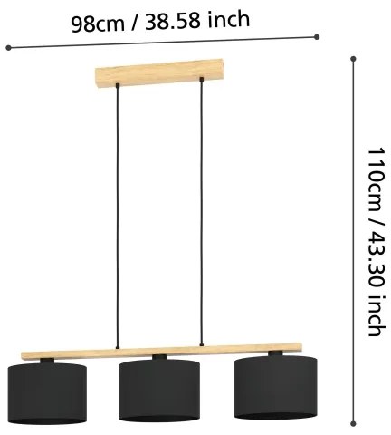 Eglo 900313 - Lustr na lanku CASTRALVO 3xE27/40W/230V