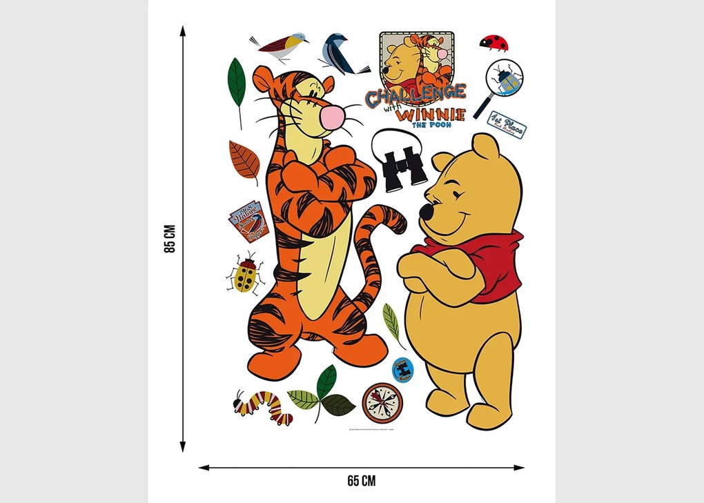 Dětská samolepka na zeď Disney Medvídek Pú – Výzva | 65 x 85 cm | DDK866