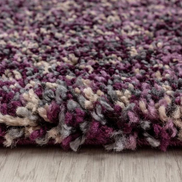 Vopi | Kusový koberec Enjoy shaggy 4500 lila - Kruh 200 cm