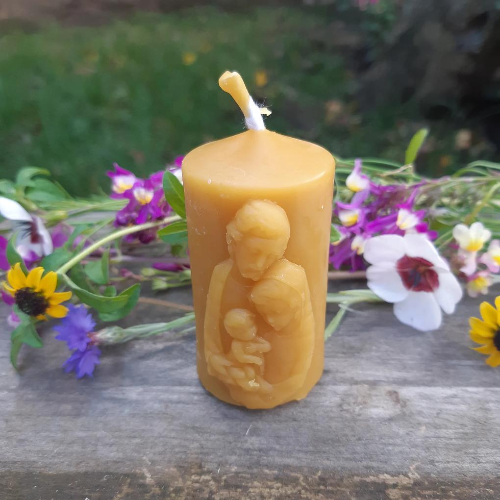 Svíčka z pravého včelího vosku - Svatá rodina - Včelařství Řezanina