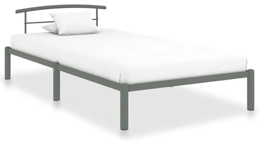 284662 vidaXL Rám postele šedý kov 90 x 200 cm