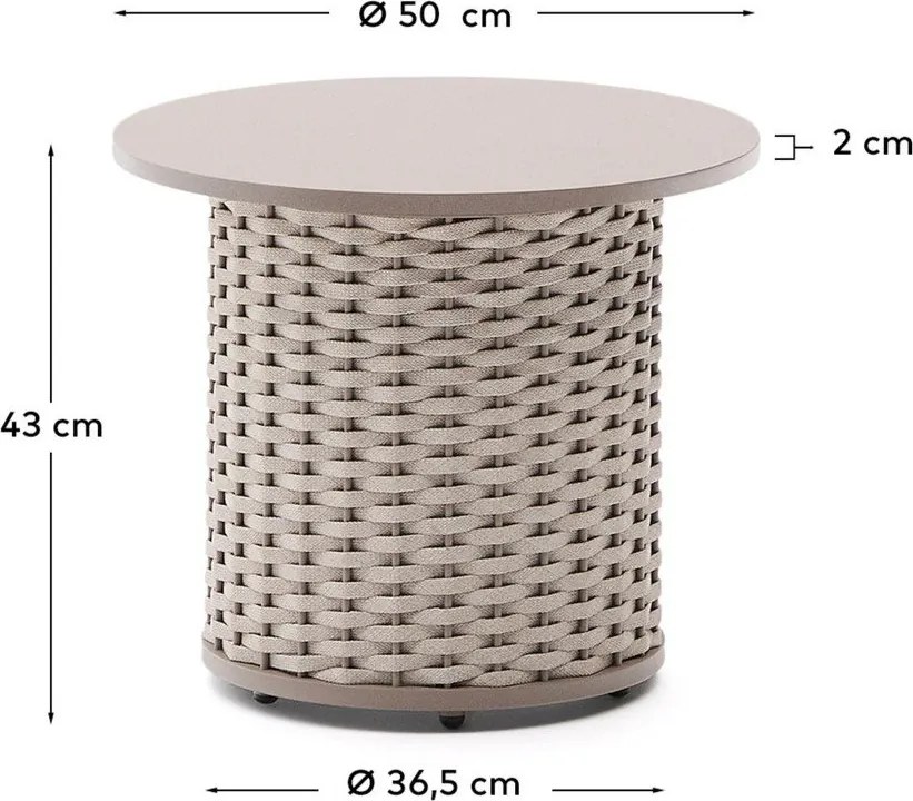 Kovový kulatý zahradní stolek ø 50 cm Sedalis – Kave Home