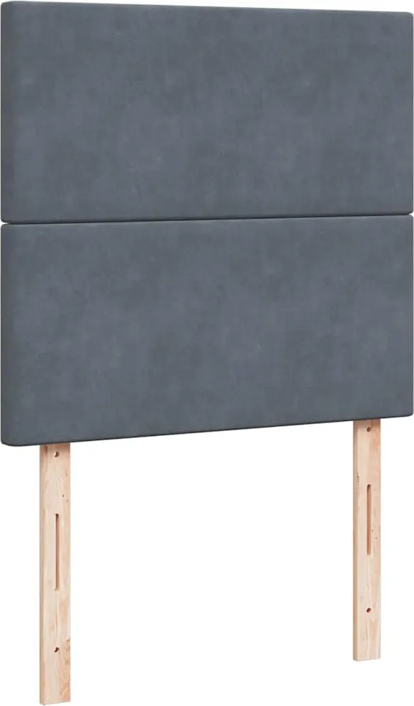 Box spring postel s matrací tmavě šedá 90x190 cm samet 3292209