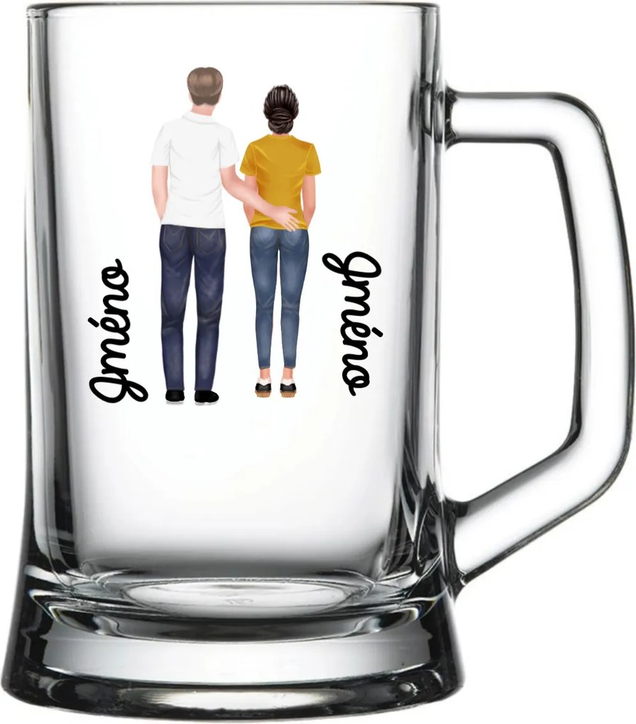 Personalizovaná pivní sklenice s párem