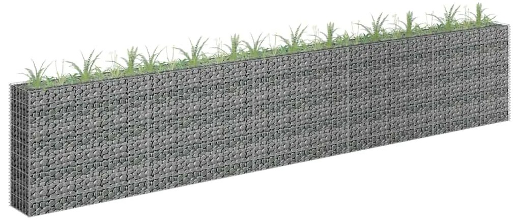 Gabionový vyvýšený záhon pozinkovaná ocel 450 x 30 x 90 cm 145647