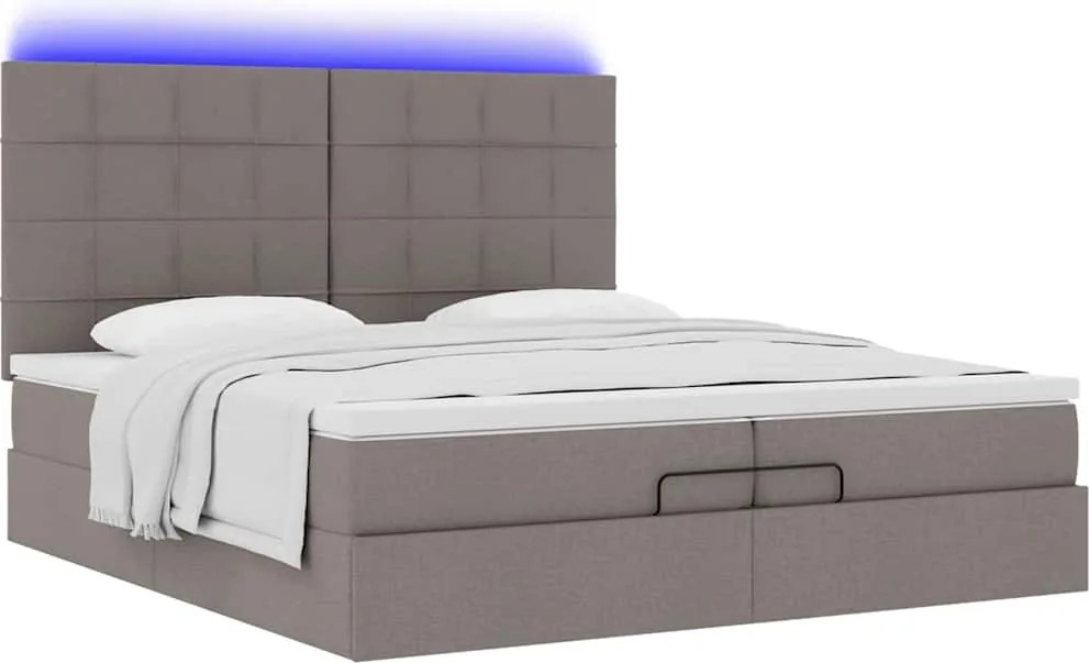 Osmanský rám postele s matracíes taupe 200x200cm textil 3314035