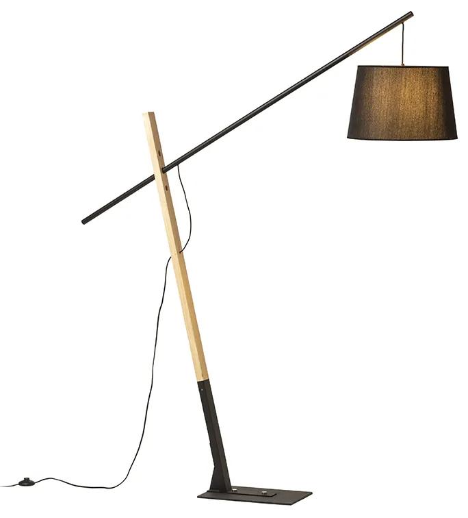 RENDL R13653 DANTE stojanová lampa, ke čtení černá dřevo