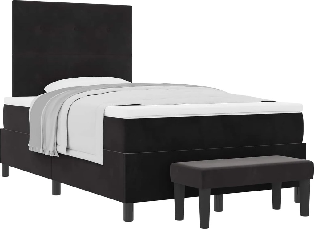 Postel s boxspringem s čelo Černá 190 x 120 cm samet 3344500