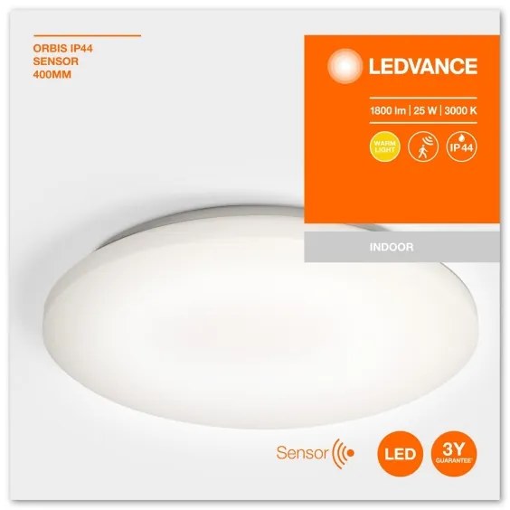 Ledvance - LED Koupelnové stropní svítidlo se senzorem ORBIS LED/25W/230V IP44