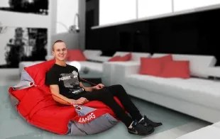 BeanBag Sedací vak 189x140 duo scarlet rose - gray