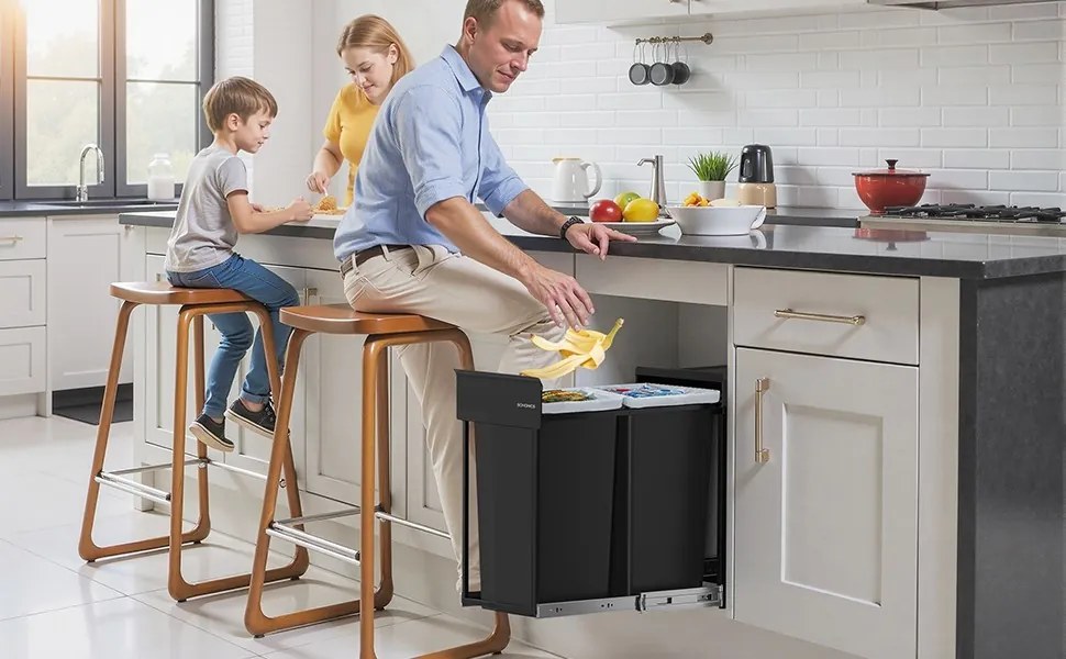 Koš na tříděný odpad Abes 20 l černý
