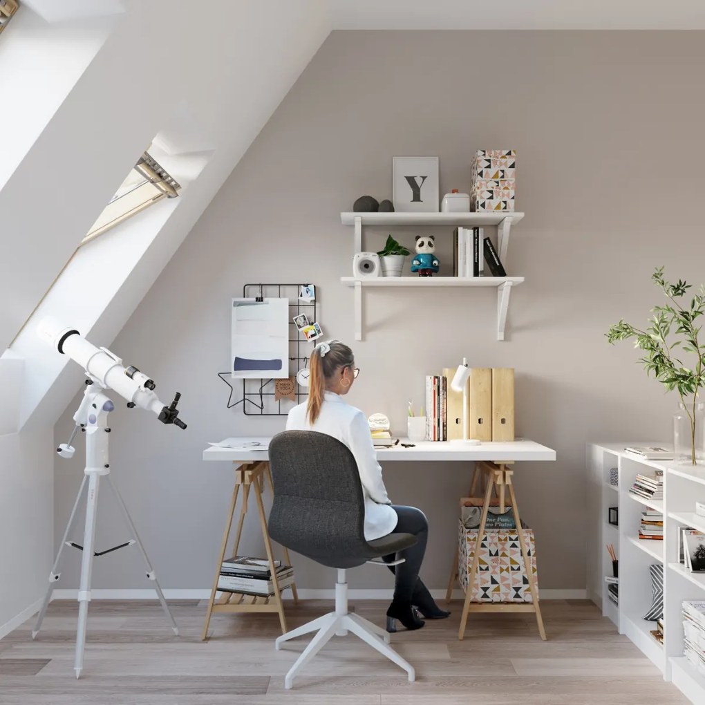 Stolní lampa Ring, 1x bílé kovové stínítko