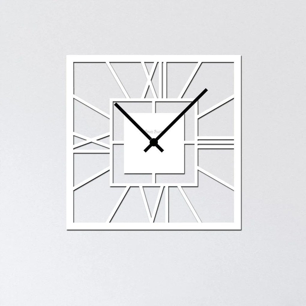 dřevo života Nástěnné hodiny SQUARE Zvolte barvu dekoru: Javor, Zvolte velikost hodin (cm): 40x40, Barva ručiček: Černé