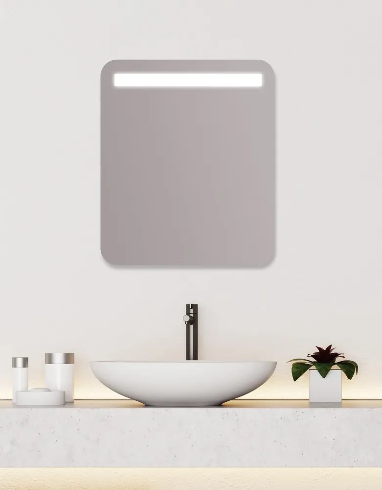 Zrcadlo se zaoblenými rohy a s LED osvětlením do koupelny, na zeď a na chodbu 412-412