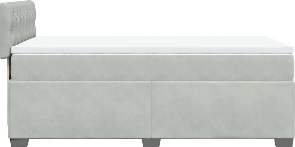 Box spring postel s matrací světle šedá 80 x 200 cm samet 3286168