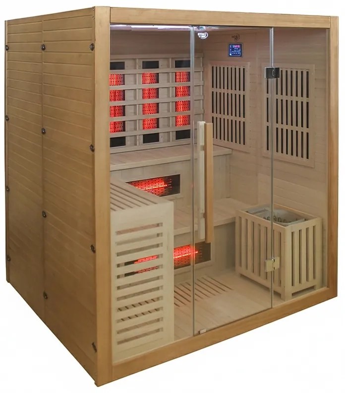 BPS-koupelny Kombinovaná sauna 2v1 - Infrasauna + finská sauna 180x160, 4-5 osob