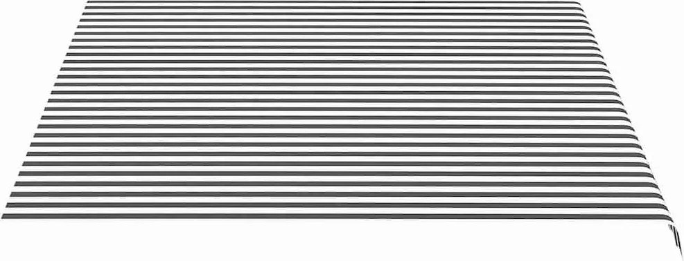 Náhradní plachta na markýzu antracitová a bílá 400 x 350 cm polyesterová 311988